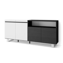 SIDEBOARD wei&szlig; und schwarz, 200/35/87cm