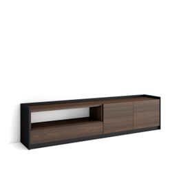 LOWBOARD, Dunkler Eiche und Schwarz, 207/37/50cm