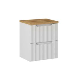 WASCHTISCHUNTERSCHRANK 50.4cm Riva Wei&szlig; und Holz