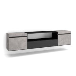 LOWBOARD H&auml;ngend, Zementgrau, 200/35/45cm