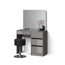 SCHMINKTISCH-SET Imola Grau 90 cm mit Hocker