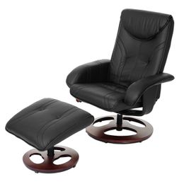 MCW RELAXSESSEL MIT HOCKER Schwarz