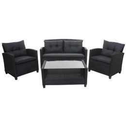 MCW XXL POLY-RATTAN GARNITUR 4-TLG Anthrazit