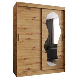 SCHIEBET&Uuml;RENSCHRANK mit Spiegel ULTRA 200/150/62 2-t&uuml;rig