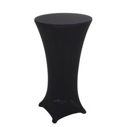 MCW STEHTISCH + HUSSE rund Silber, Schwarz 2er-Set