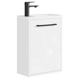 Badplaats G&Auml;STE-WC-M&Ouml;BELSET Florence 2 Teile Wei&szlig; Hochglanz - 40 x 22 x 50 cm
