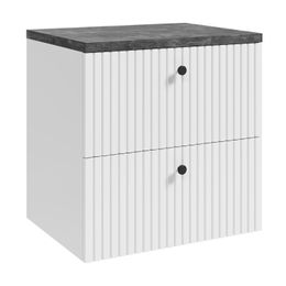 Badplaats WASCHBECKENUNTERSCHRANK Saros 2 Schubladen Wei&szlig; - 60 x 45 x 61 cm