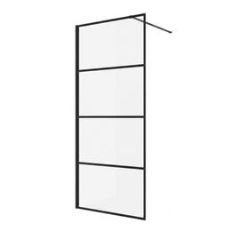 Badplaats DUSCHWAND Essos - 90 x 200 cm - Schwarz - Walk-In Duschabtrennung aus Sicherheitsglas