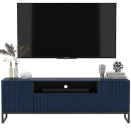 TV-SCHRANK Elpis2 Marineblau Matt mit Metallrahmen Glamour 150 cm