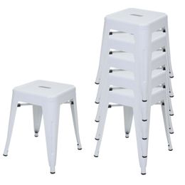 MCW HOCKER METALL Reinwei&szlig; 6er-Set