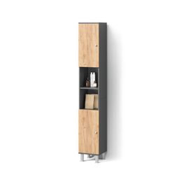 BADSCHRANK Fucino Anthrazit/Goldkraft Eiche 30 x 190 cm