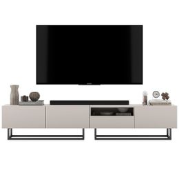 TV-LOWBOARD 2-er Set Enjoy Kaschmir Matt Schublade mit Metallrahmen 120 cm