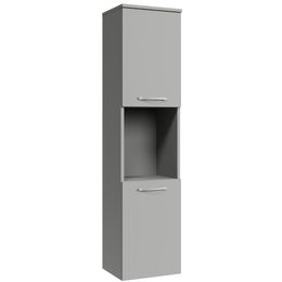Badplaats BADEZIMMERSCHRANK Montreal mit 2 T&uuml;ren Grau Matt - 30 x 30 x 130 cm