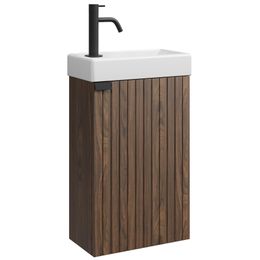 Badplaats G&Auml;STE-WC-M&Ouml;BELSET Bosco 2 Teile Walnuss Braun - 40 x 22 x 68 cm