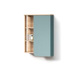BADSCHRANK Marano Blau-Grau 50 x 75 cm mit T&uuml;r und offenen F&auml;chern