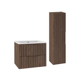 BADM&Ouml;BEL 60cm Siena 2er-Set Holz und Schwarz