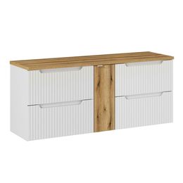 WASCHTISCHUNTERSCHRANK 140.4cm Riva Wei&szlig; und Holz