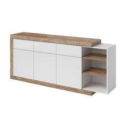 SIDEBOARD Azior Wei&szlig; und Holz