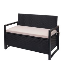 MCW POLY-RATTAN 2ER SITZBANK Anthrazit, Beige