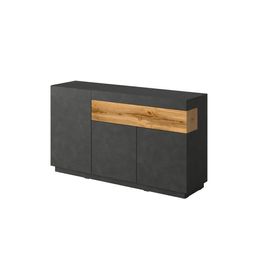 SIDEBOARD Andrea Anthrazitgrau und Holz