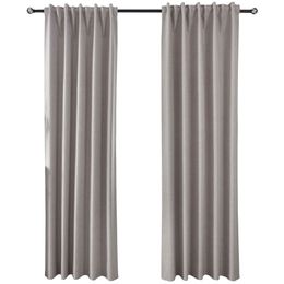 gardinenbox VORHANG 2ER SET BOSTON DARK HxB 245x140 cm Taupe