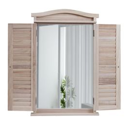 MCW WANDSPIEGEL MIT FENSTERL&Auml;DEN Braun