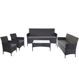 MCW POLY-RATTAN GARNITUR Anthrazit