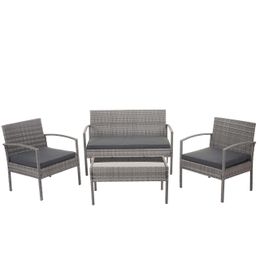 MCW POLY-RATTAN GARNITUR Grau, Anthrazit