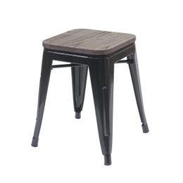 MCW HOCKER INKL. HOLZ-SITZFL&Auml;CHE Schwarz