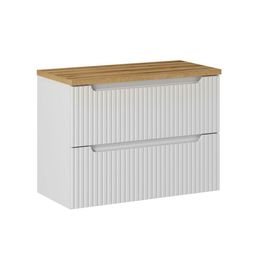 WASCHTISCHUNTERSCHRANK 80.4cm Riva Wei&szlig; und Holz