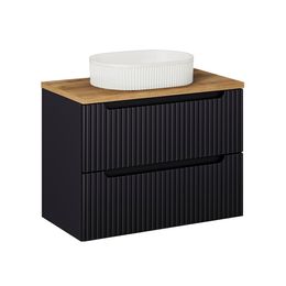 WASCHTISCH 80.4cm Riva Schwarz und Holz