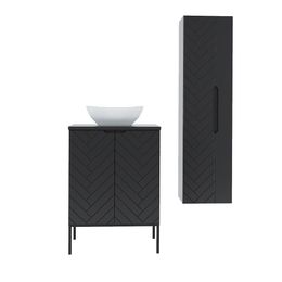 BADM&Ouml;BEL 60.6cm Daria 2er-Set Schwarz