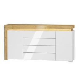 SIDEBOARD Teo Wei&szlig; und Holz