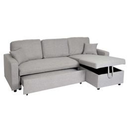 MCW ECKSOFA MIT BETTKASTEN Hellgrau
