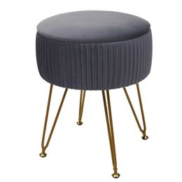 MCW SITZHOCKER Hellgrau, Gold