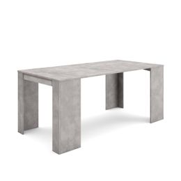 KONSOLENTISCH ausziehbar 58 bis 180cm, f&uuml;r 8 G&auml;ste, zementgrau, 90/58/77cm