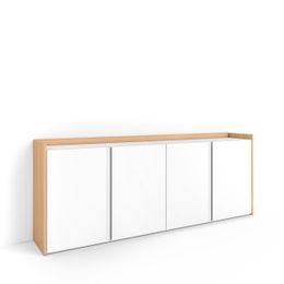 SIDEBOARD, Wei&szlig; und Eiche, 207/35/80cm