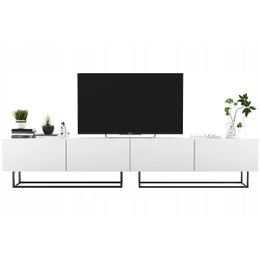 TV-LOWBOARD 2-er Set Enjoy Wei&szlig; Matt mit Metallrahmen 120 cm