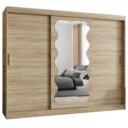 SCHIEBET&Uuml;RENSCHRANK mit Spiegel SPOTI 200/250/62 3-t&uuml;rig