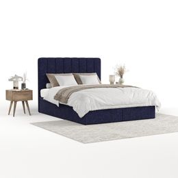 POLSTERBETT Vienna mit Stauraum 140/200 cm Marineblau im Alta Stoff