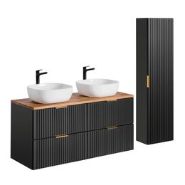 BADM&Ouml;BEL 120.8cm Adriel 2er-Set Schwarz