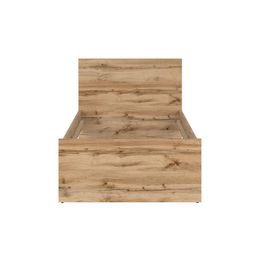 BETT 90/200 June Wei&szlig; und Holz