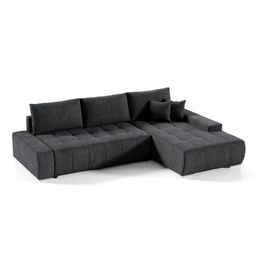 ECKSOFA Jonas 4 Sitzpl&auml;tze Dunkelgrau