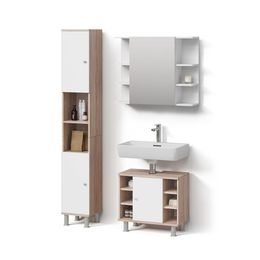 BADM&Ouml;BEL-SET Fucino Sonoma 3 Teile, mit Hochschrank