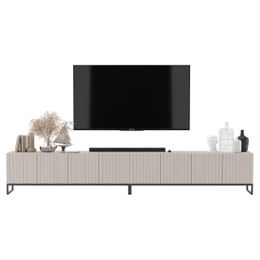 TV-LOWBOARD 2er-Set Elpis Kaschmir matt mit schwarzem Metallrahmen 150 cm