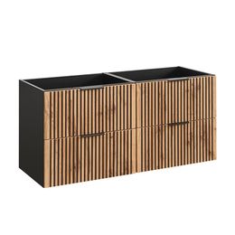 WASCHTISCHUNTERSCHRANK 120.4cm Gaia Holz in Eichenoptik und Schwarz