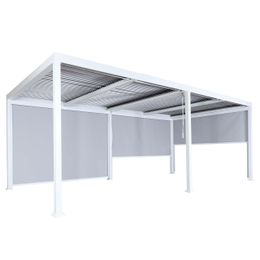 MCW ALU PERGOLA MIT SEITENWAND Wei&szlig;