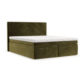 BOXBETT Zalla 200/200 cm Olivgr&uuml;n im Kronos Stoff