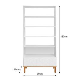 B&Uuml;CHERREGAL Wei&szlig; und Holz