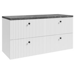 Badplaats WASCHBECKENUNTERSCHRANK Saros 4 Schubladen Wei&szlig; - 120 x 45 x 61 cm